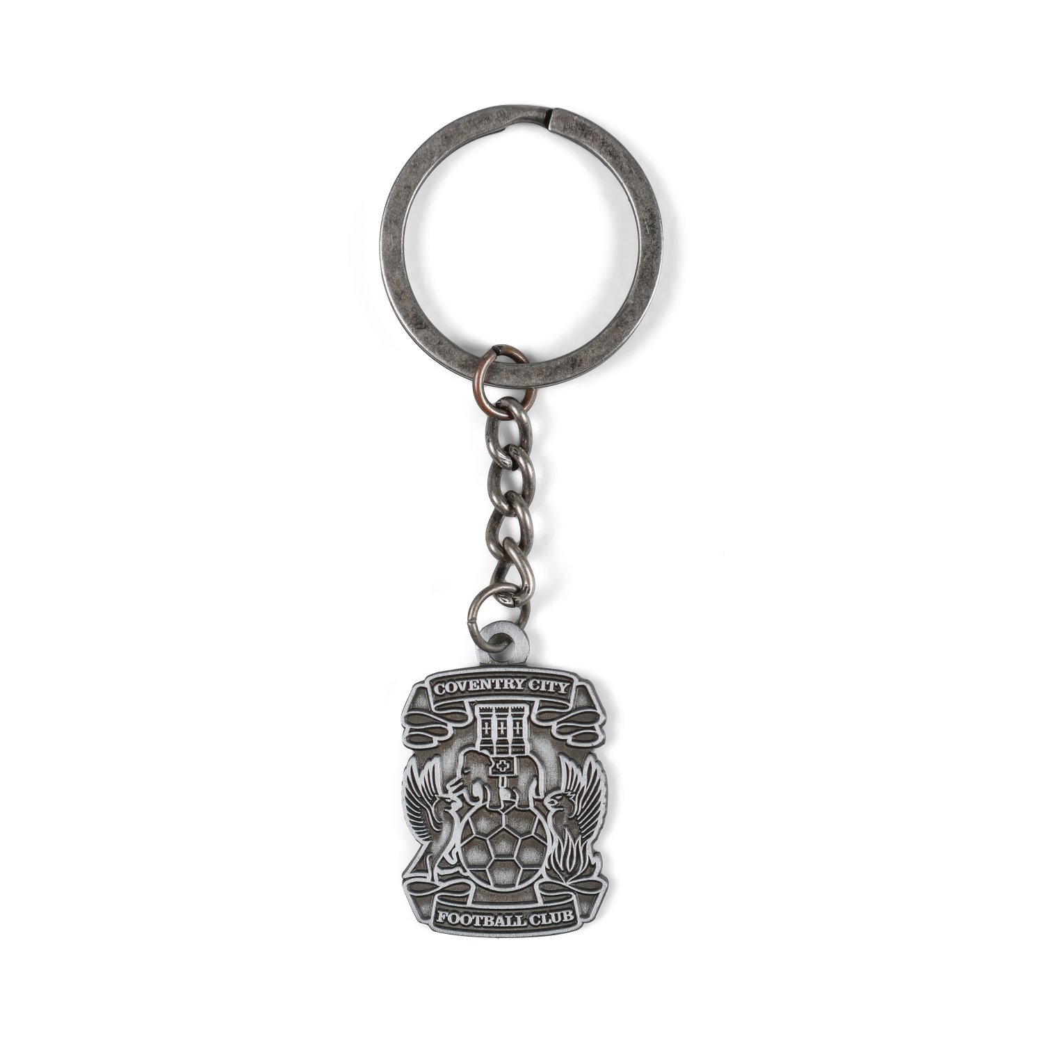 Coventry City Antique Silver Crest Keyring